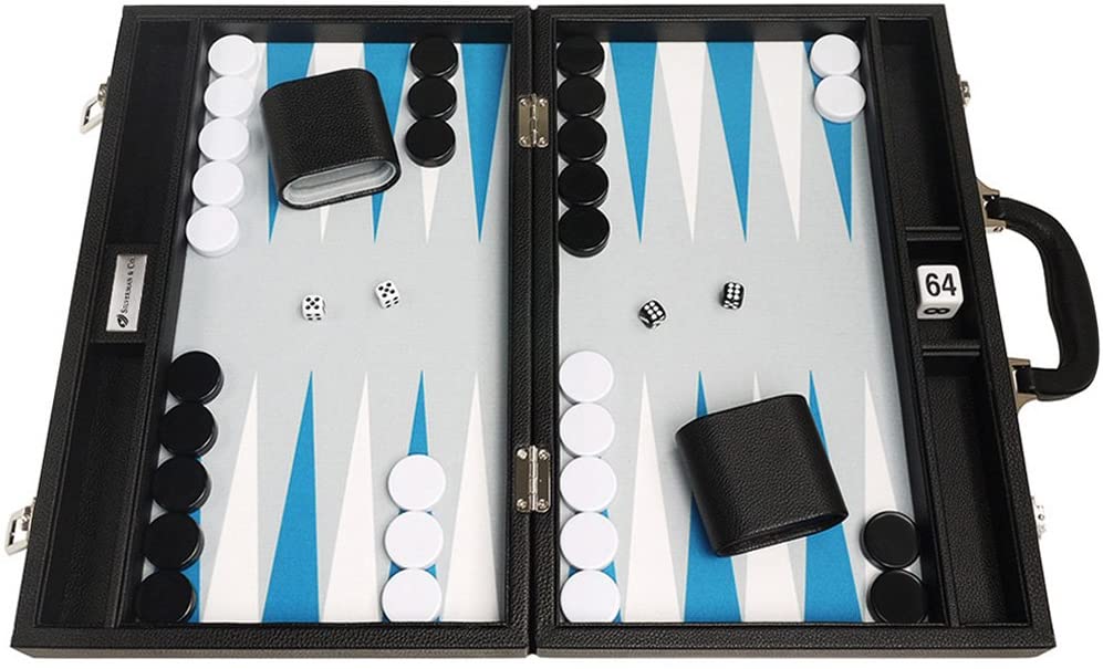 Silverman & Co. 16-inch Premium Backgammon Set – Medium Size – Black ...
