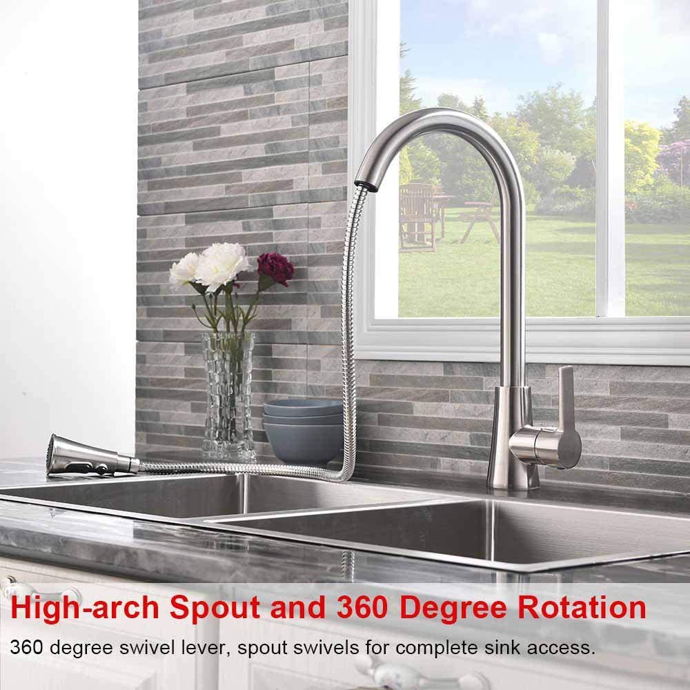Modern Commercial Chrome monobloc Single Lever Kitchen Sink Taps,1 ...