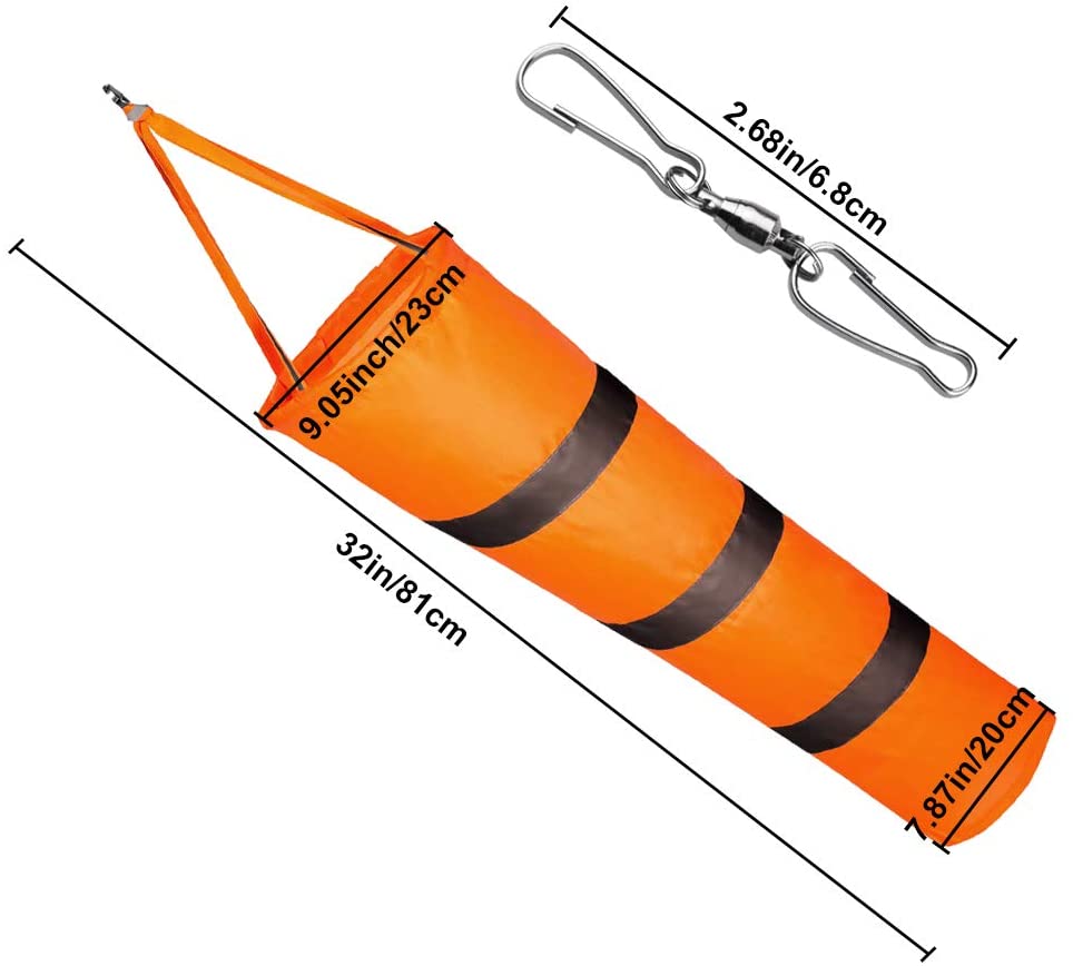 EMAGEREN Airport Windsock Weatherproof Fluorescent Windsock Flags Rip ...