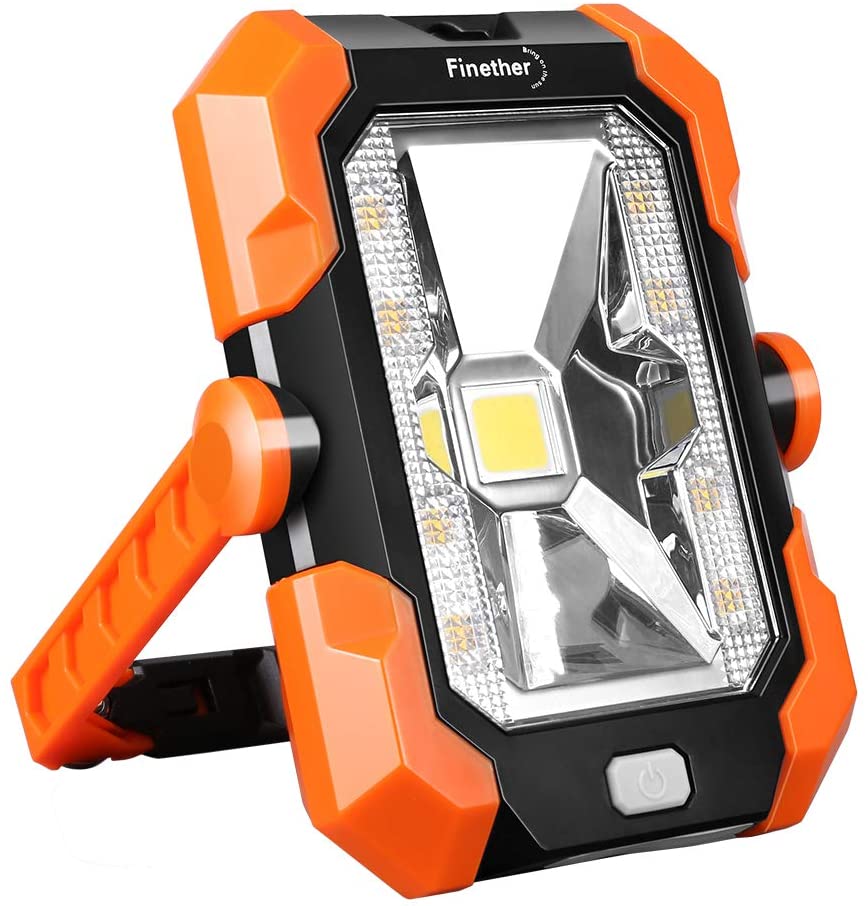 Finether Solar Work Light Led Flood Light Rechargeable Power Bank with ...