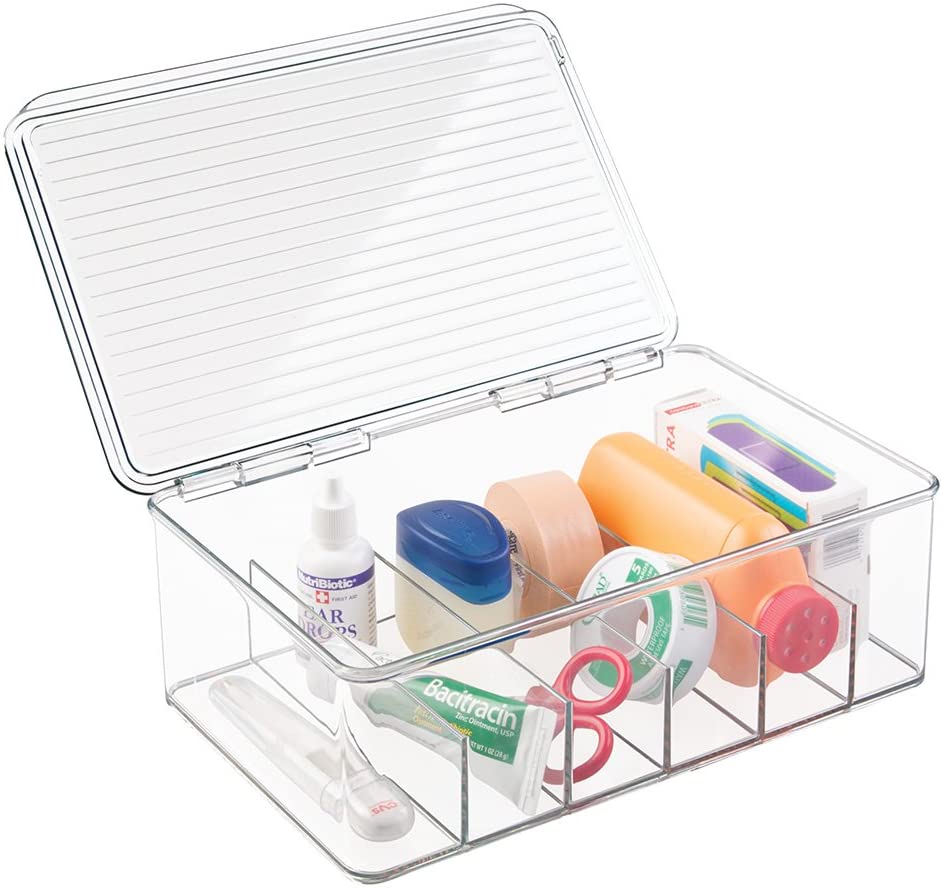 mDesign Storage Box Organiser for First Aid Kit, Medicine, Medical ...