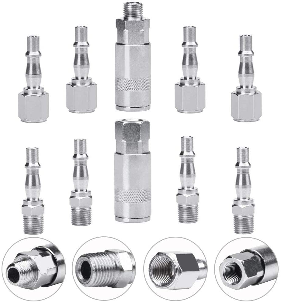 EMAGEREN 10 PCS Air Hose Fitting 1/4″ BSP Air Compressor Fittings ...