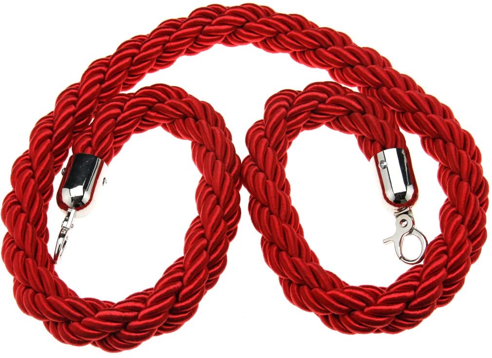 1.5M Twisted Red Queue Barrier Rope Divider Crowd Control Stanchion ...