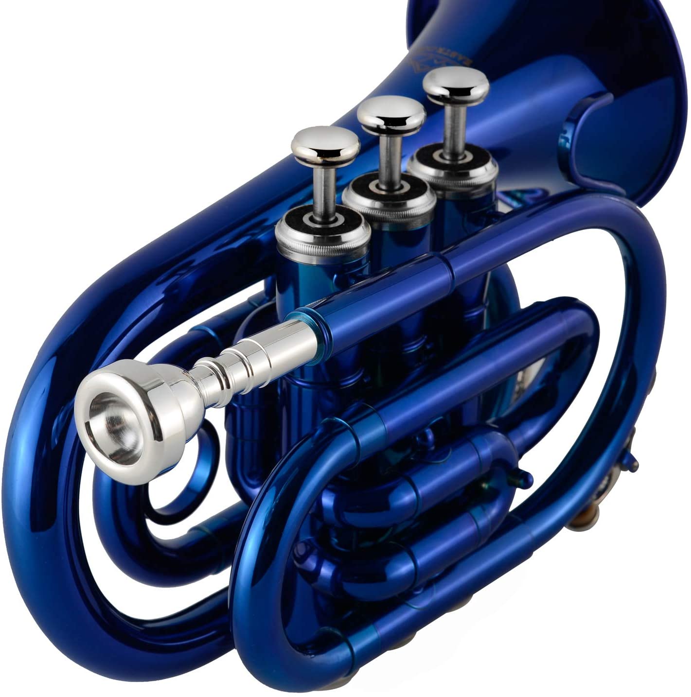 EastRock Pocket Trumpet Bb Gold Lacquer with Standard Trumpet 7C ...