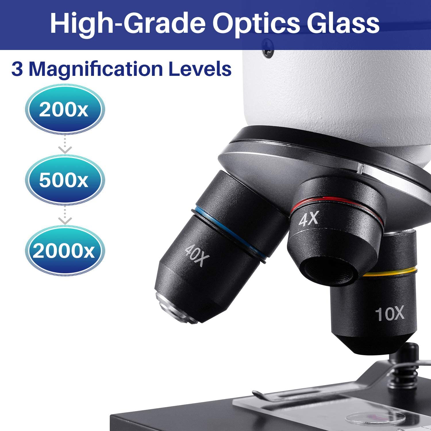 2000X Optical Compound Lab Microscope, Professional Monocular ...