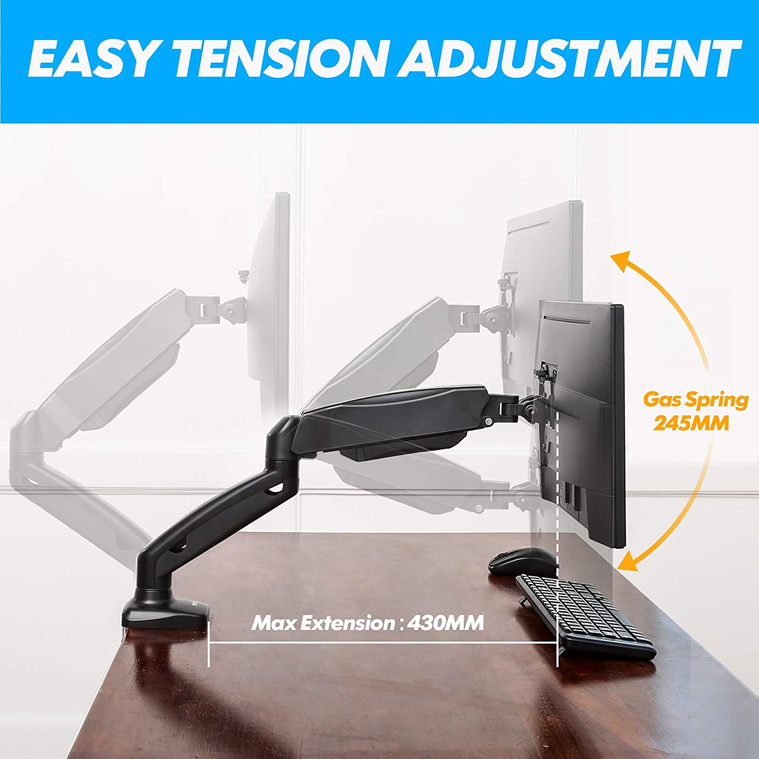 Amazon Brand-Eono by Amazon Monitor Arm Adjustable Gas Spring Full ...