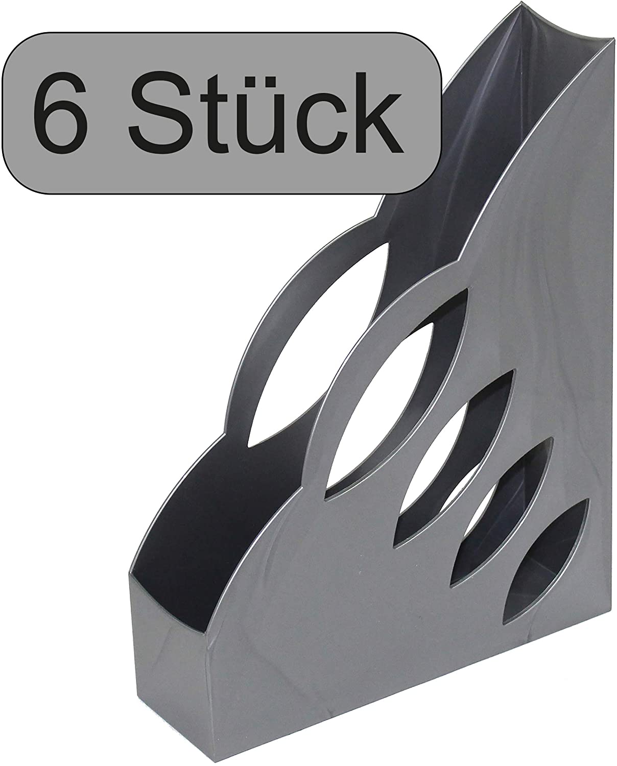 Metzger & Mendle 2218070 Magazine File A4 Style Silver, 6 Pieces – BigaMart