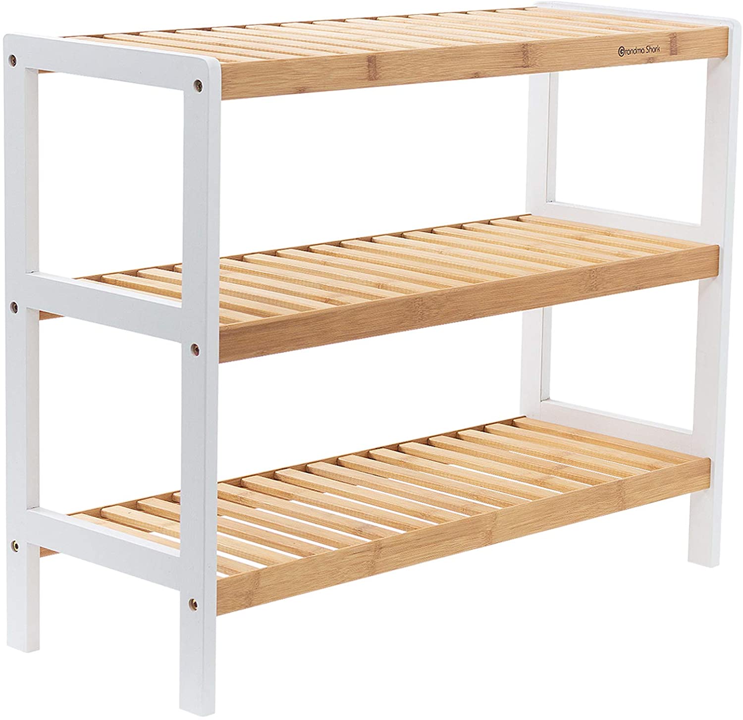 Grandma Shark 3 Tier Bamboo Shoes Rack, Plant Rack, Shelf Organize for ...