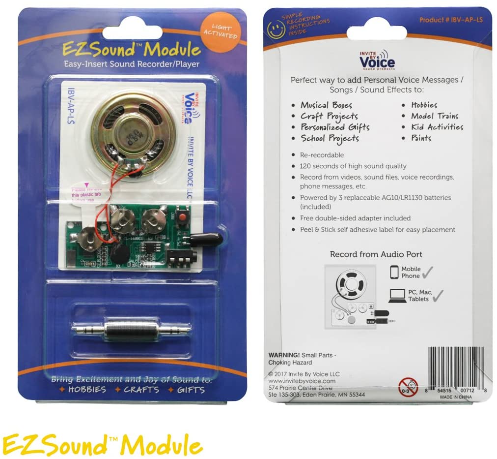 EZSound Module – Light Activated – Easy to Record – 120 Seconds ...