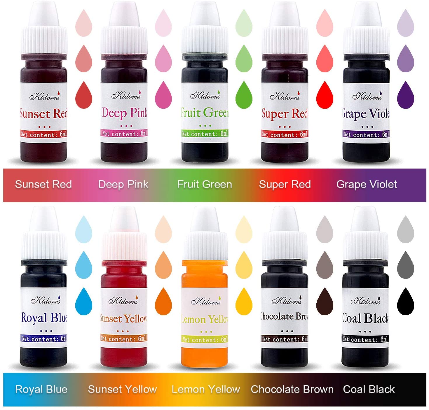 Bath Bomb Soap Dye Soap Making Set – 10 Liquid Colors for Soap Coloring ...