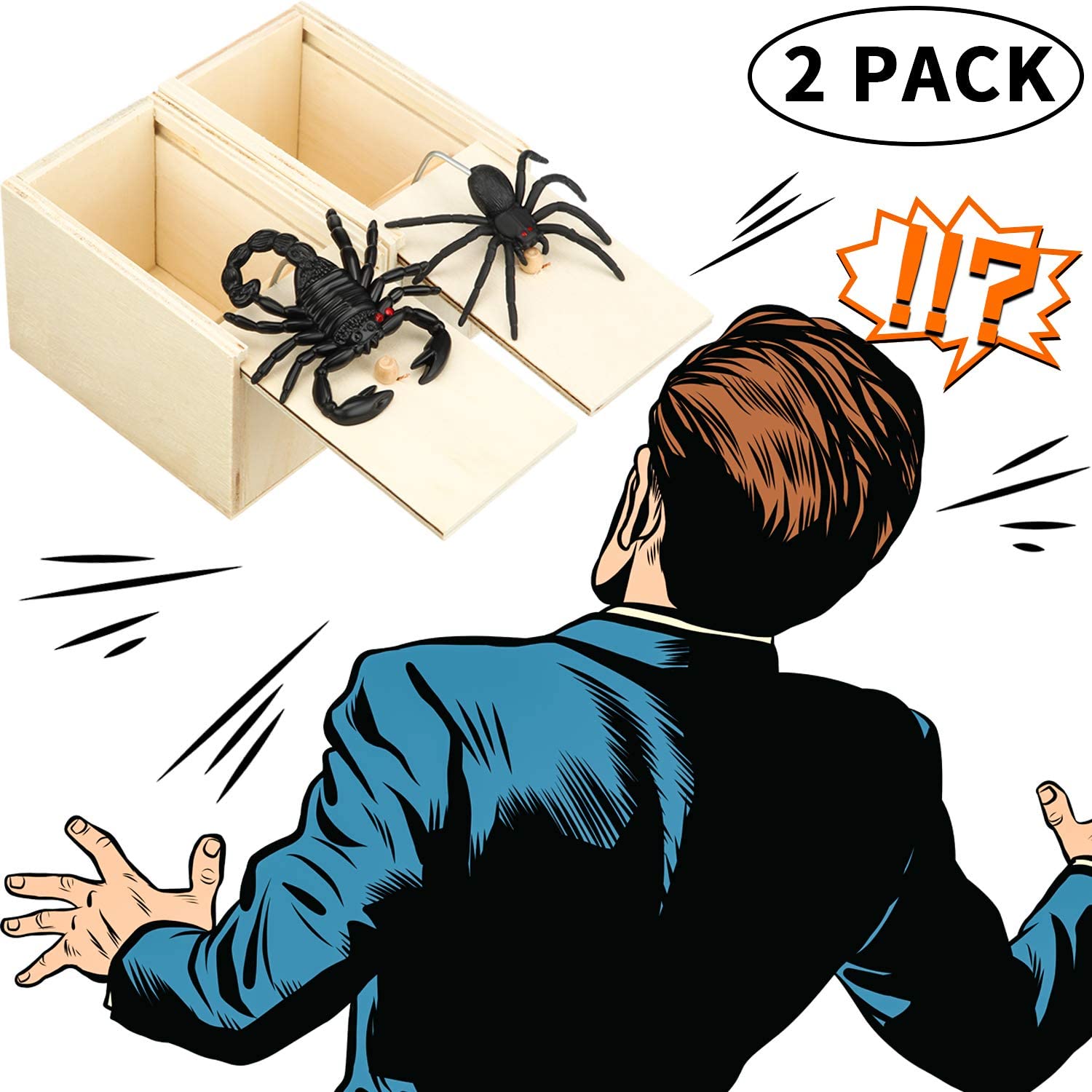 2 Pieces Spider Prank Scare Box Spider and Scorpion Prank Box Funny ...