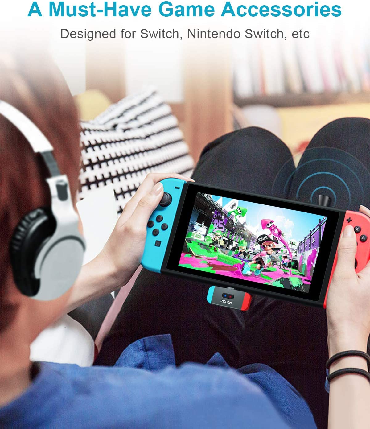 ZIOCOM Bluetooth Adapter for Nintendo Switch/Lite, PS4, PS5, PC, Mac ...