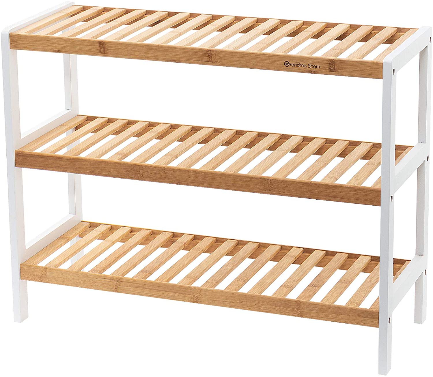 Grandma Shark 3 Tier Bamboo Shoes Rack, Plant Rack, Shelf Organize for ...
