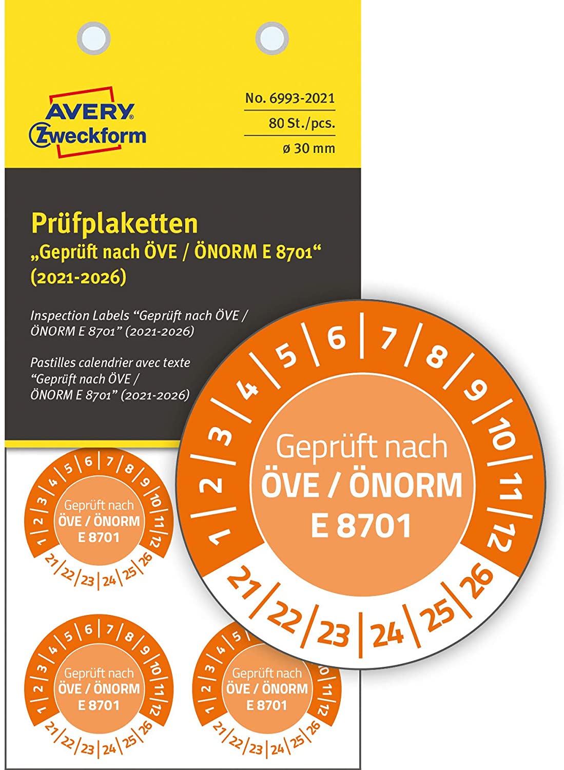 AVERY Zweckform 6993-2021 Pack of 80 Test Badges Tested in Accordance ...