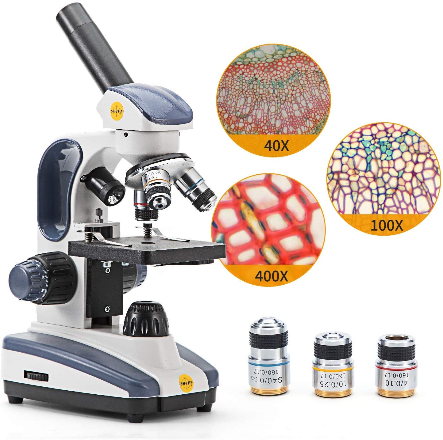 SWIFT SW200DL 40X-1000X Magnification Junior Microscope with Additional ...