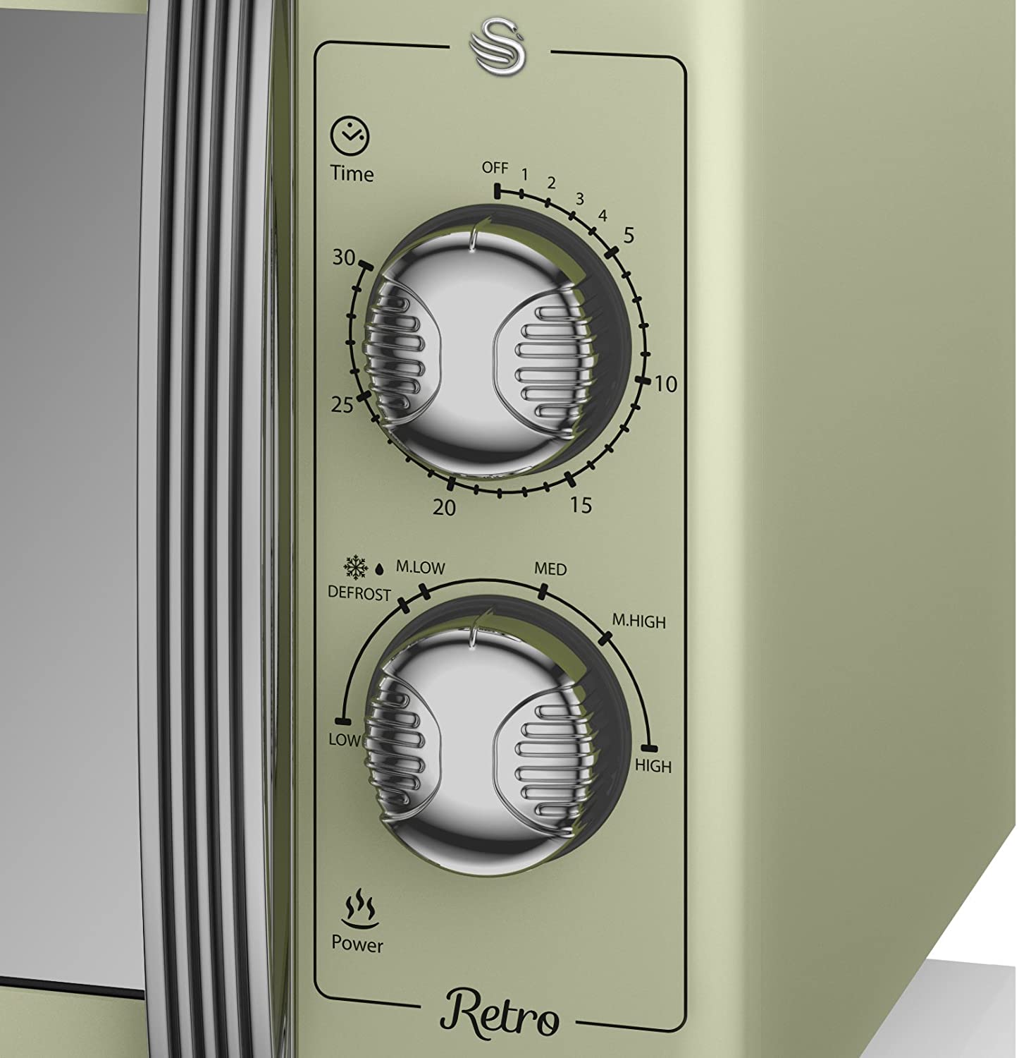 Swan Retro SM22070GN Manual Microwave with 6 power levels, 900W, 25 ...