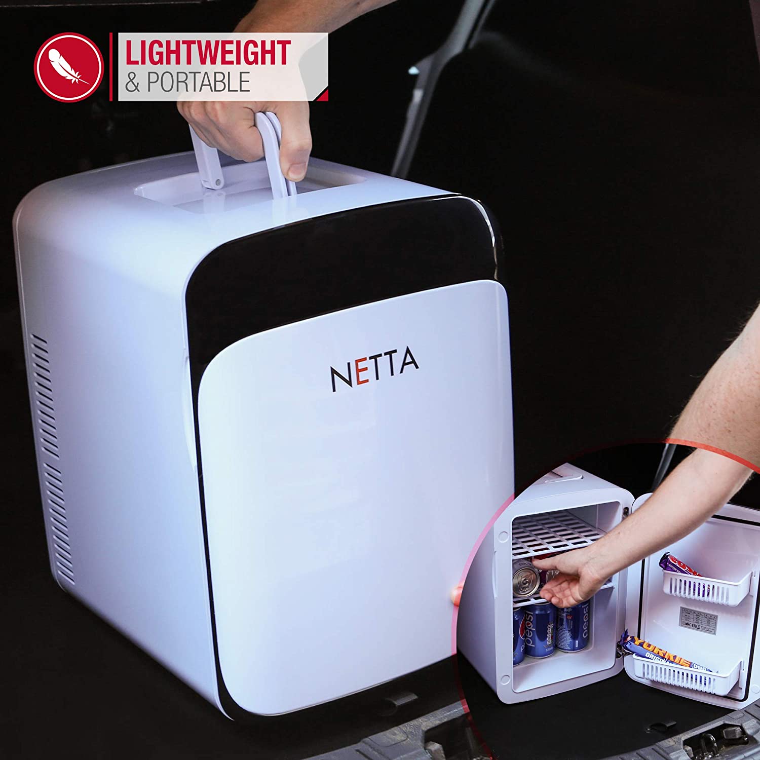 NETTA 15L Mini Fridge | Portable Fridge for Drinks, Snacks, Beers ...