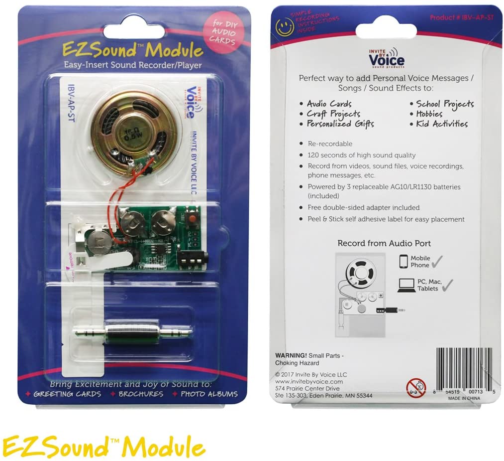 EZSound Module for DIY Audio Cards – Easy to Record – 120 Seconds ...