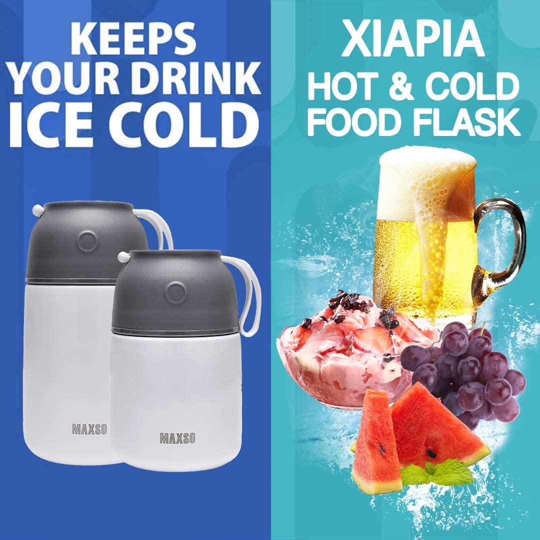 Food Flask Set 500ML/700ML, 2 Pack Food Jar Soup, Vacuum Insulated Food ...