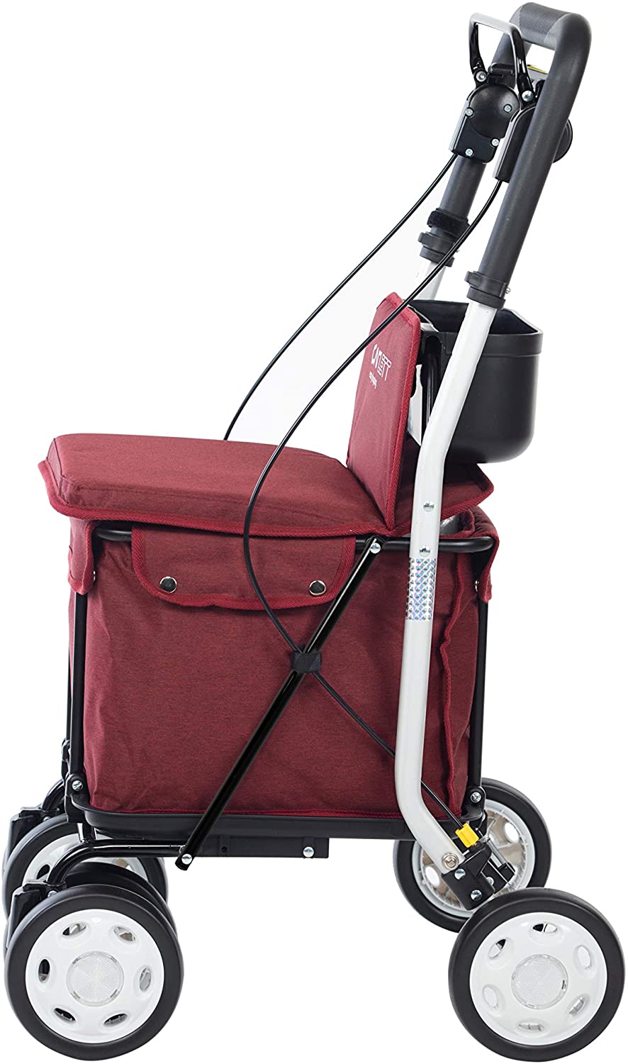 Carlett Trolley Walker, 4 Wheels Shopping Cart with Seat, Max Weight ...