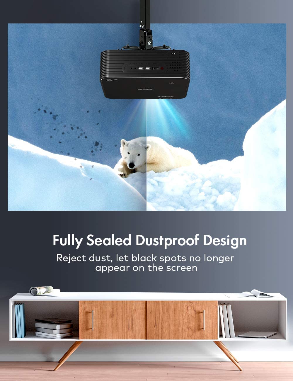 APEMAN Projector, Native 1080P Full HD Video Projector, Support 4K ...