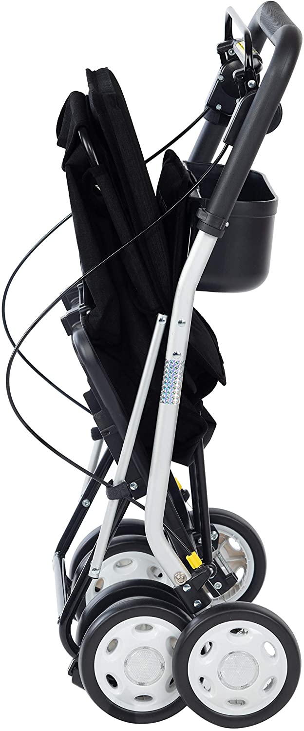 Carlett Trolley Walker, 4 Wheels Shopping Cart with Seat, Max Weight ...