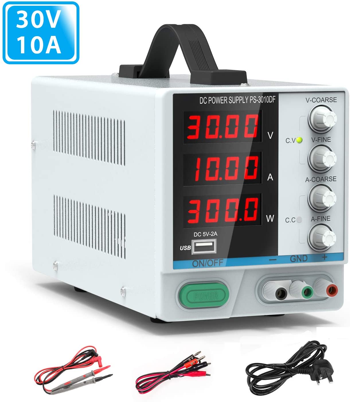 DC Power Supply, Drr Bench Power Supply (0-30 V 0-10 A), LED Display ...