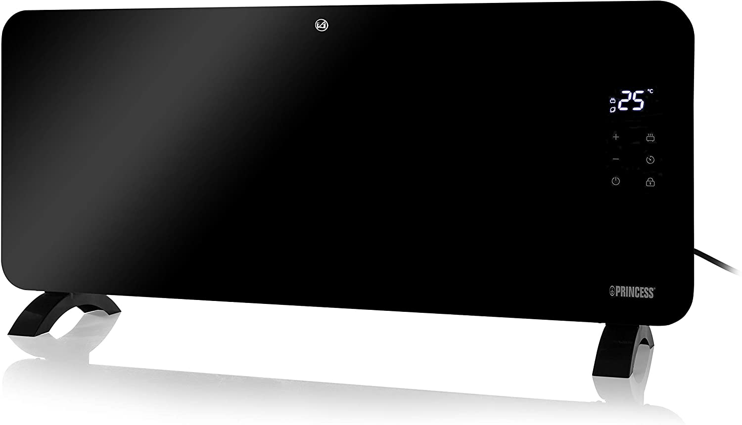 Princess Glass Smart Panel Heater, 1500 W, Black, Smart Control and ...