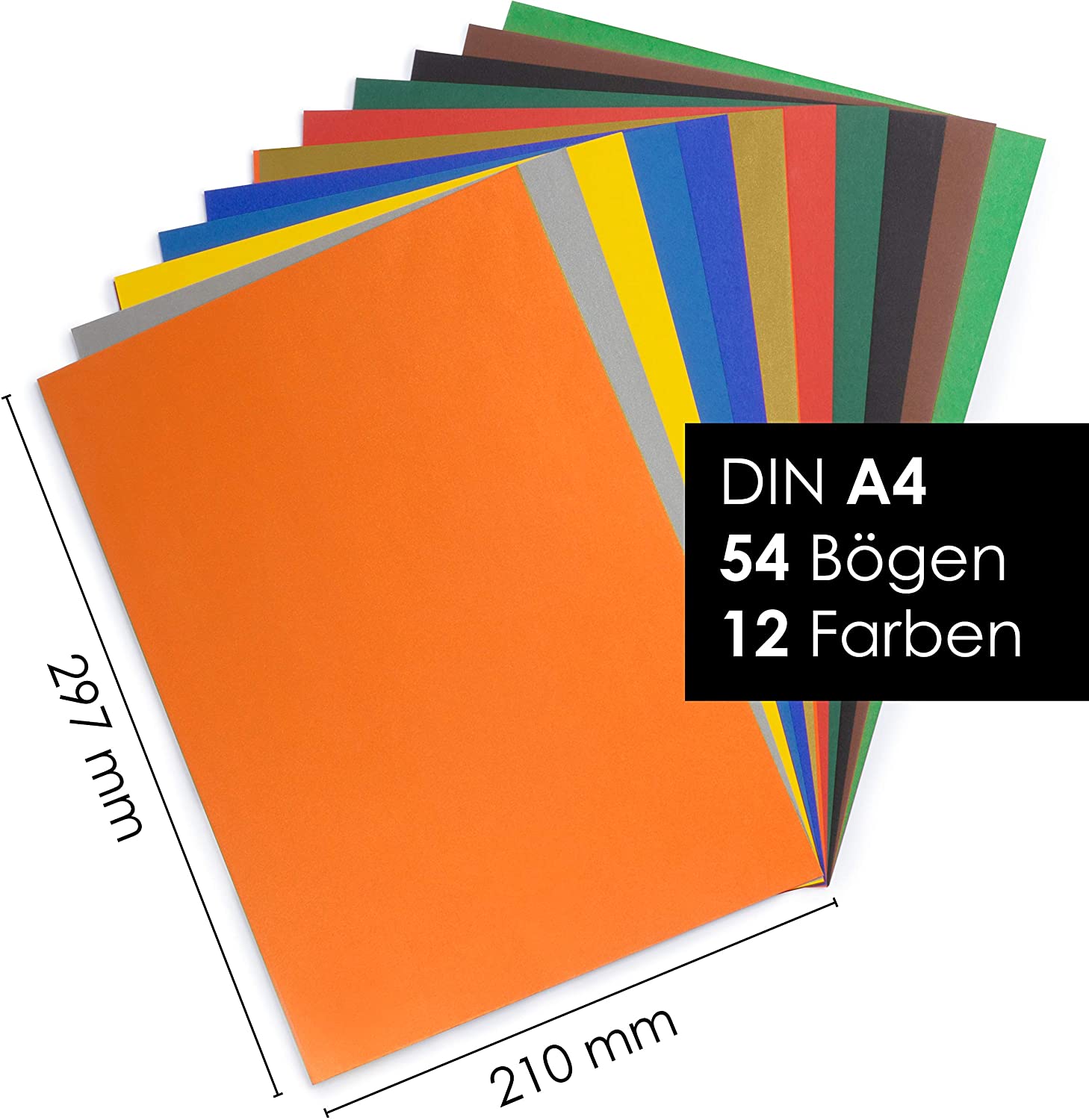 OfficeTree 54 Sheets of Coloured Paper – DIN A4 220 g/m² – Crafting Set ...