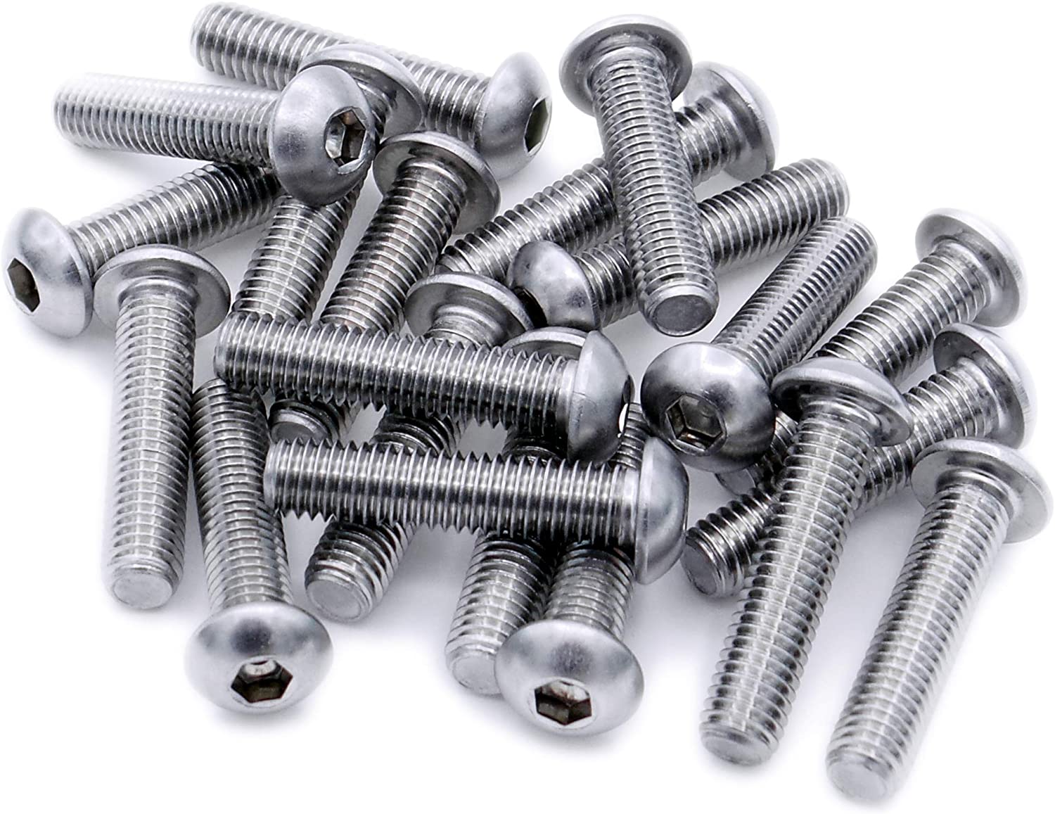 M4 (4mm x 55mm) Hex Socket Button Machine Screw (Bolt) – Stainless ...