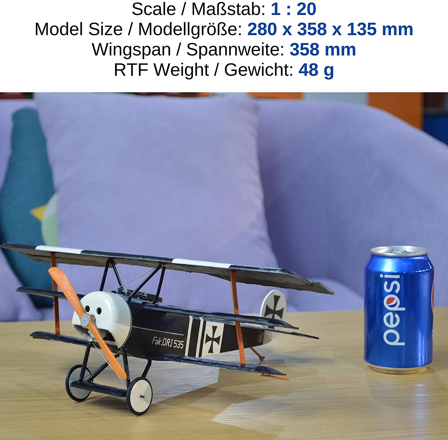 Fokker DR.I Slow Flyer Model Kit, Build Yourself Wooden Airplane Kit ...