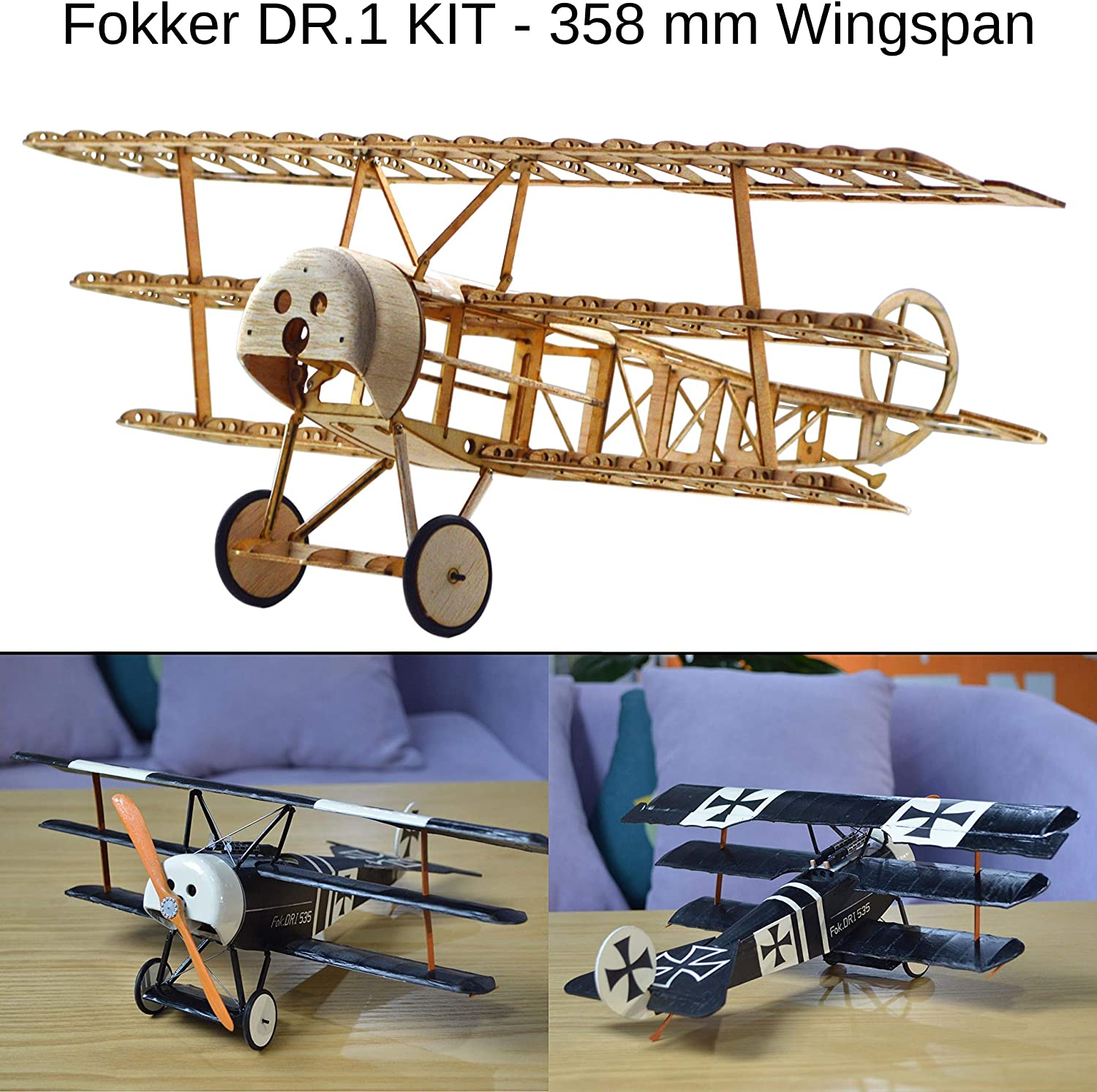 Fokker DR.I Slow Flyer Model Kit, Build Yourself Wooden Airplane Kit ...