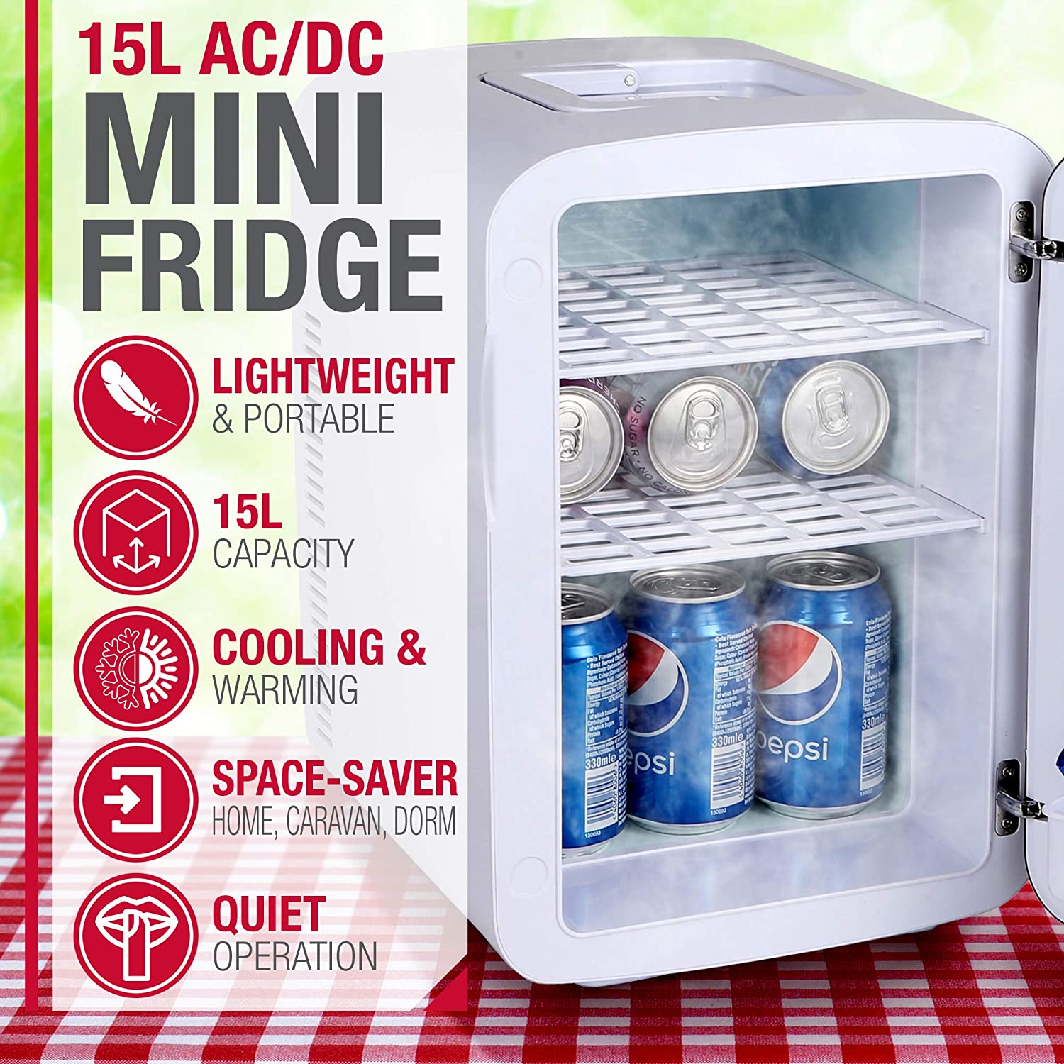 NETTA 15L Mini Fridge | Portable Fridge for Drinks, Snacks, Beers ...
