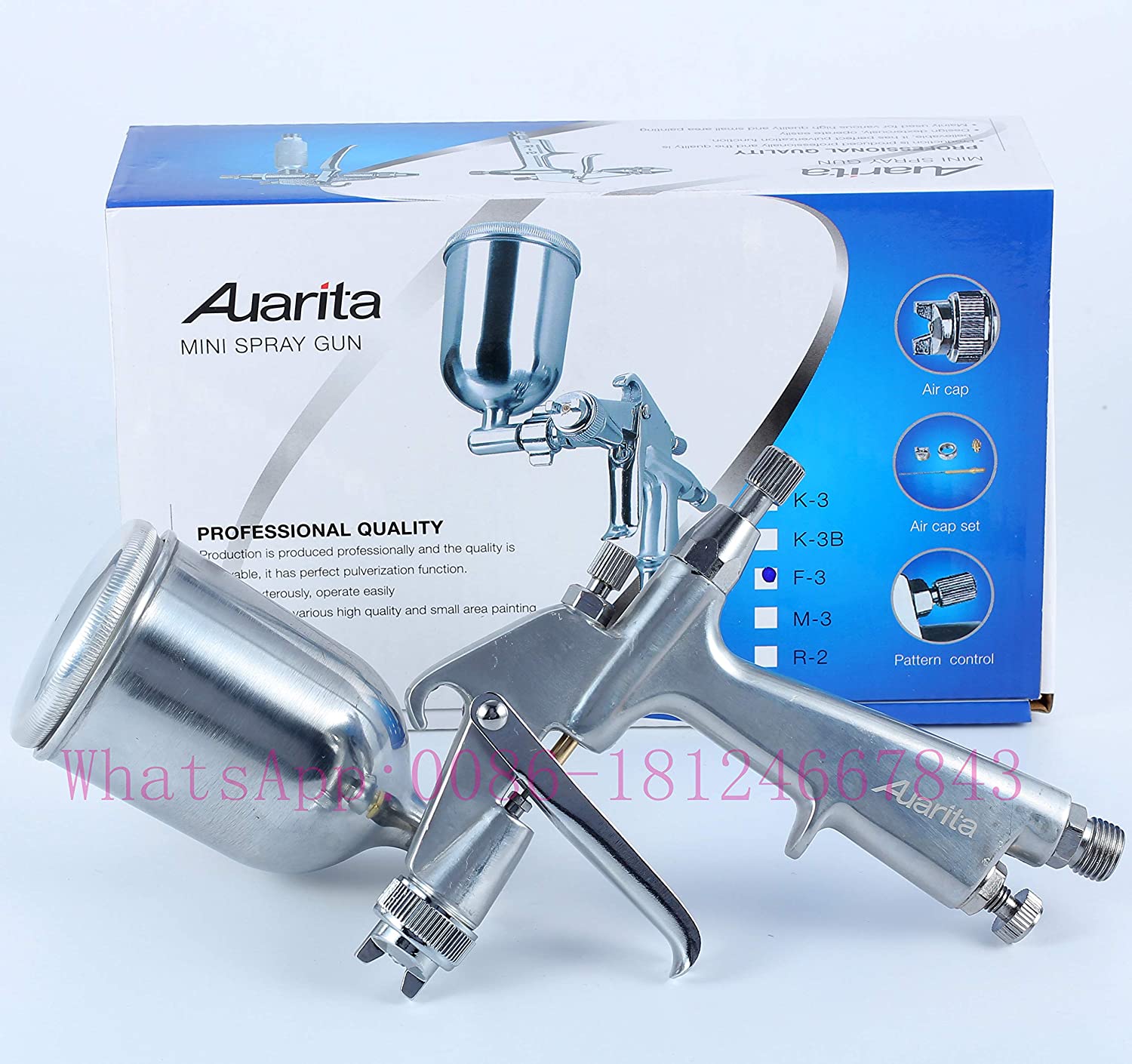Auarita F3 LVLP Air Spray Gun Car Finish Painting 1.0mm Nozzle 125cc ...