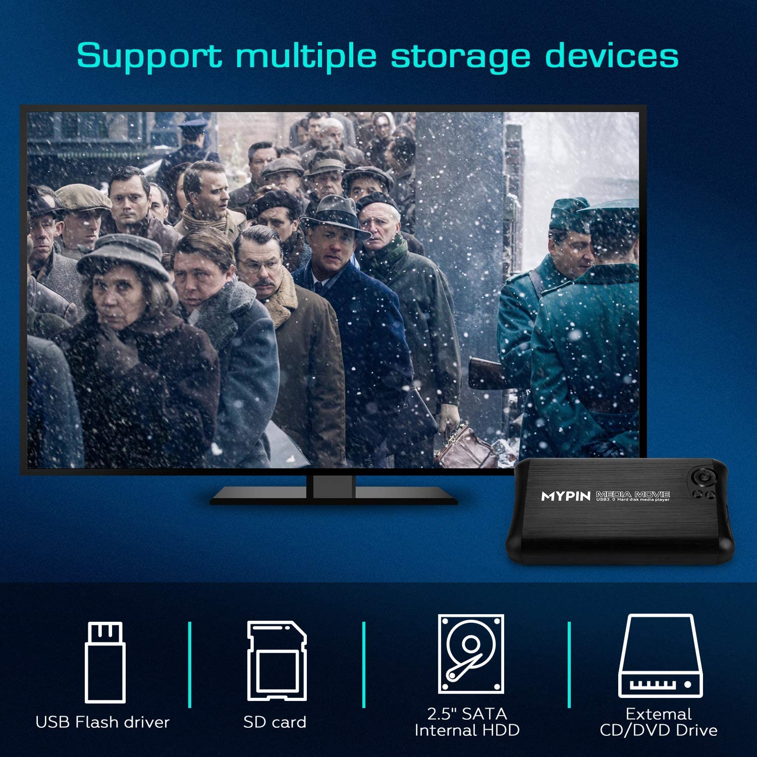 HDMI Media Player,1080P Full-HD Ultra Digital Media Player Support HDMI ...