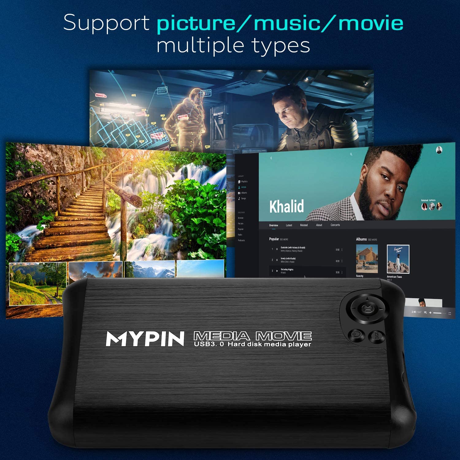 HDMI Media Player,1080P Full-HD Ultra Digital Media Player Support HDMI ...