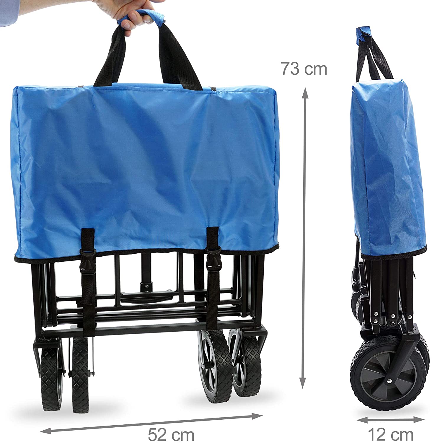 Cepewa Handcart Collapsible Bully Handcart Metal 70 kg Load Capacity ...