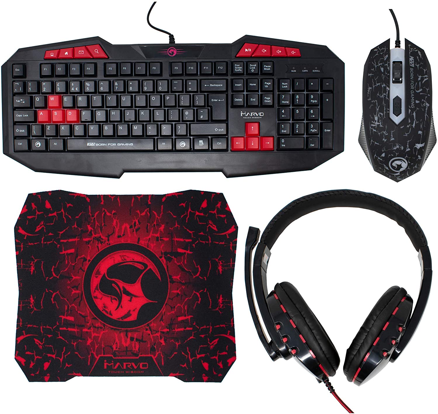 I-CHOOSE LIMITED 4-in-1 Gaming PC Bundle Kit – Gamer Keyboard and Mouse ...