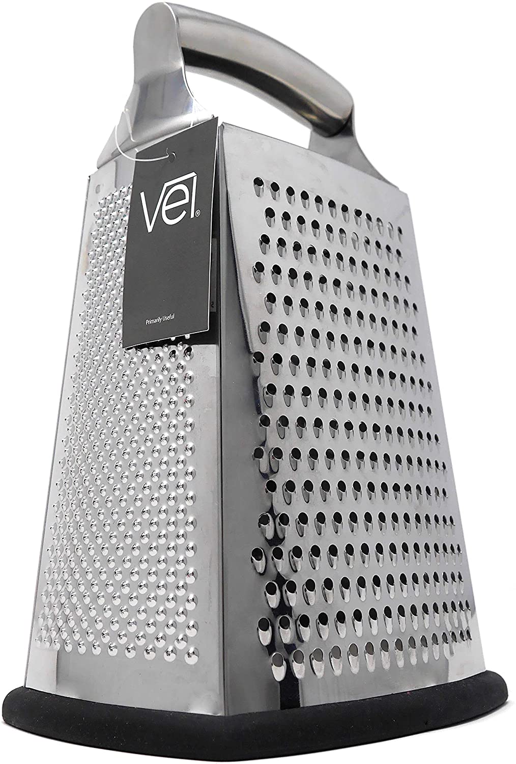Vel. Professional Non-Slip Stainless Steel Box Grater with Curved ...