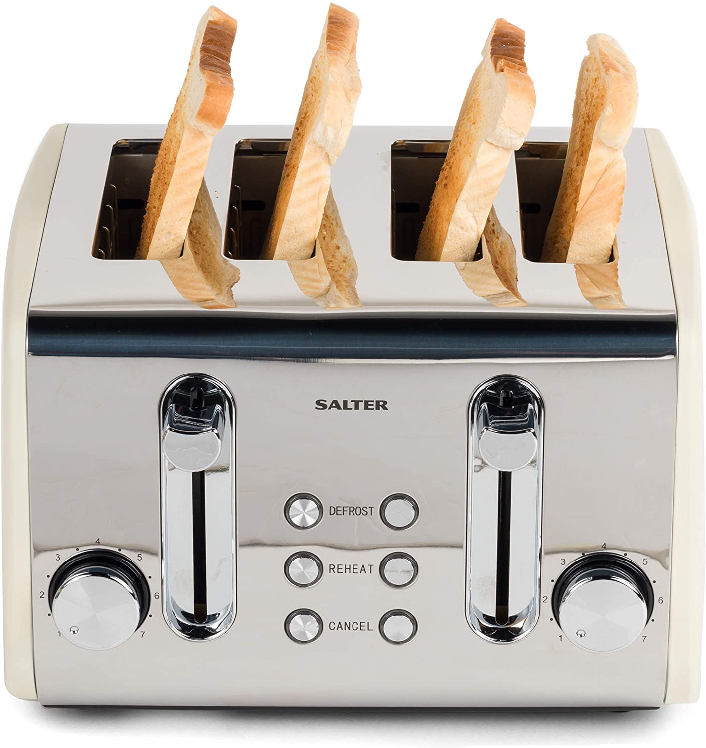Salter EK3509CREAM Four-Slice Naturals Toaster with Variable Browning ...