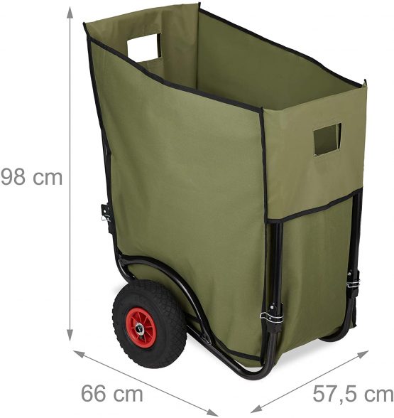 Relaxdays Garden Bin Cart, Large Foliage Waste Collector, Foldable ...