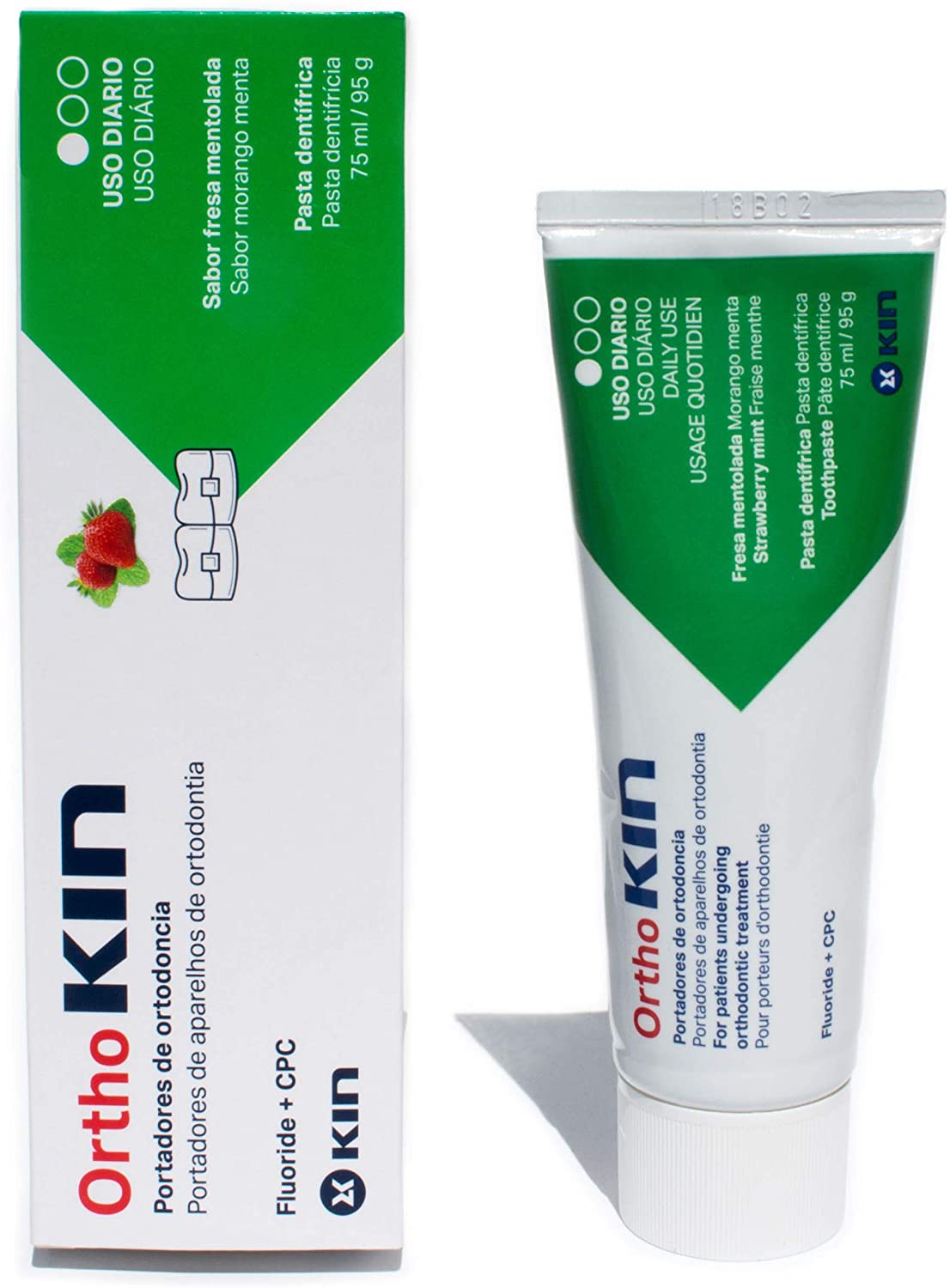 Ortho Kin Toothpaste 75 milliliters ~ for Orthodontic Braces ~ Alcohol ...