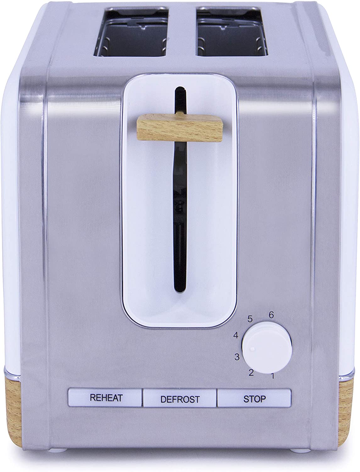 Smith-Style Premium Toaster 2 Slice Chrome & Wooden Effect Decoration ...