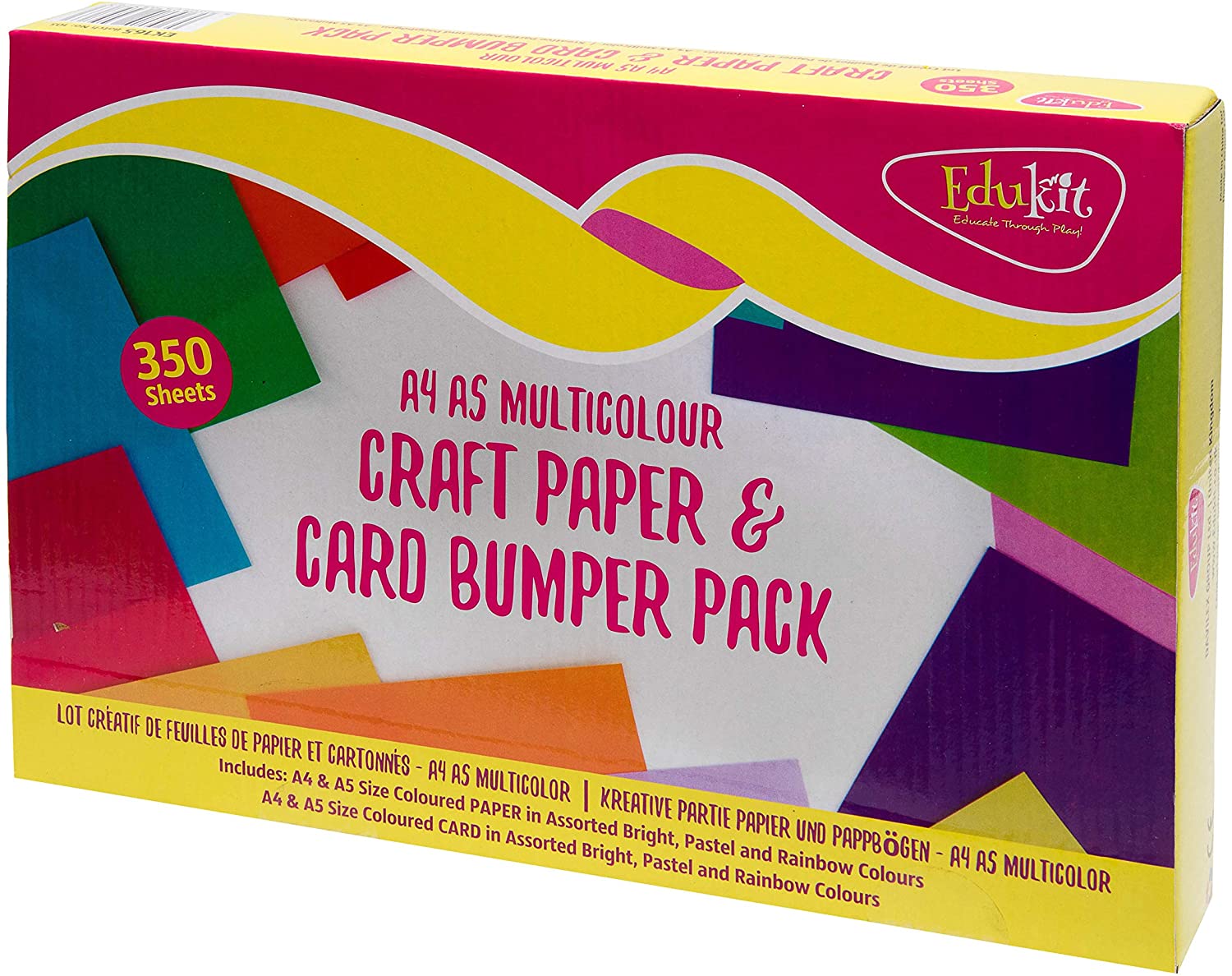 edukit EK165 Papercraft Essentials, Coloured Paper and Card, A4 A5 ...