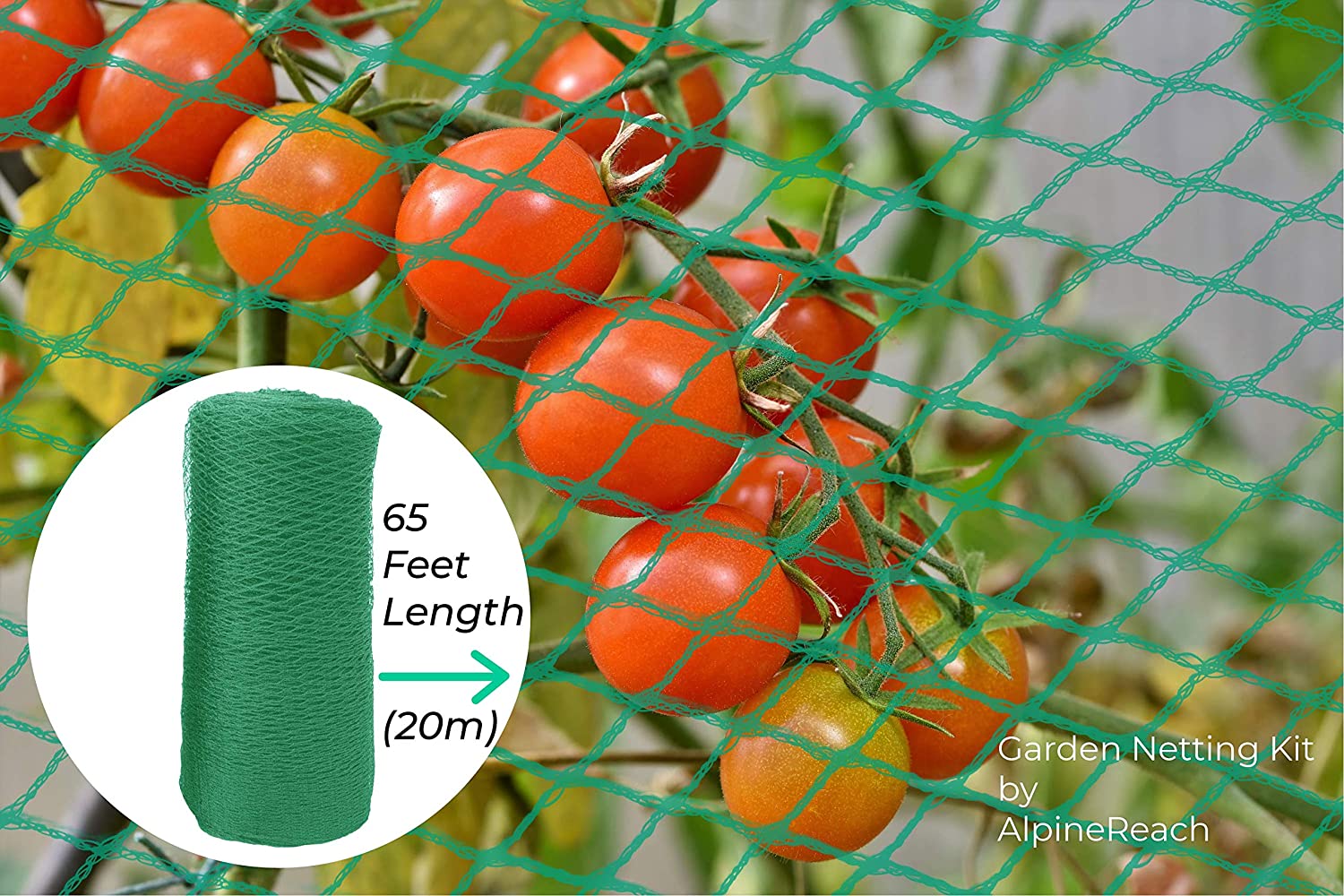 AlpineReach Garden Netting Kit – Bird Netting 2m x 20m Green – Protect ...