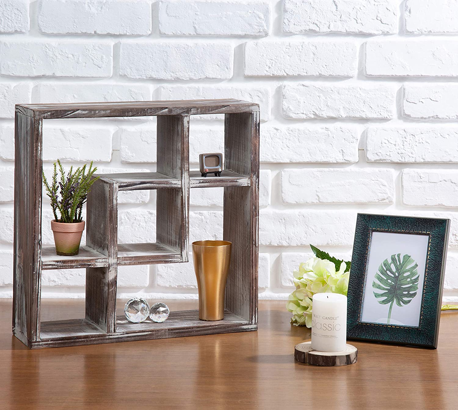 J JACKCUBE DESIGN Rustic Cube Storage Wood Shadow Box Display case 5 ...